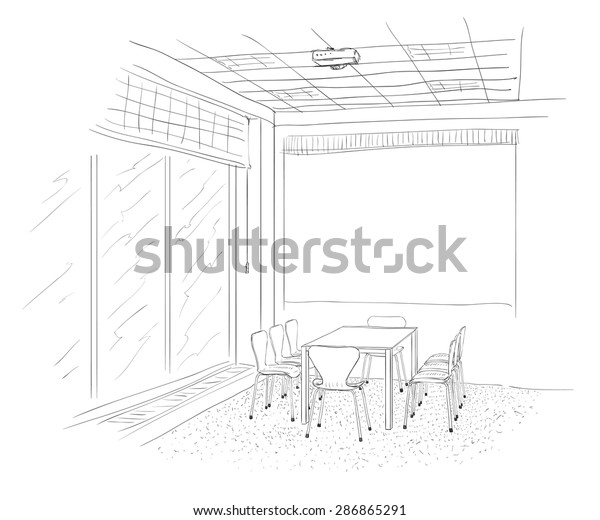 Conference Room Interior Screen Stock Vector (Royalty Free) 286865291 ...