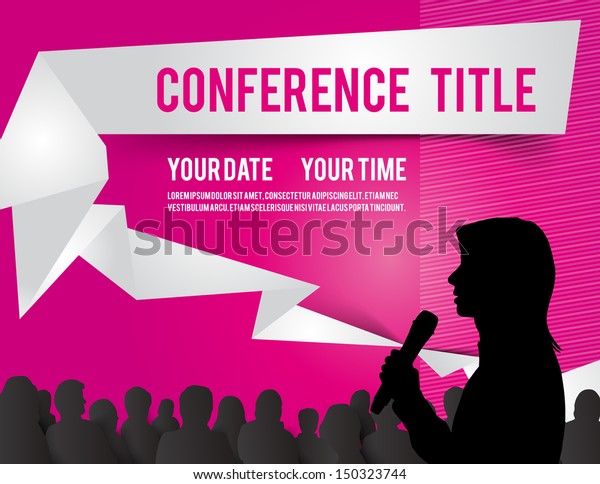 Conference Template Illustration Space Your Texts Stock Vector (Royalty ...