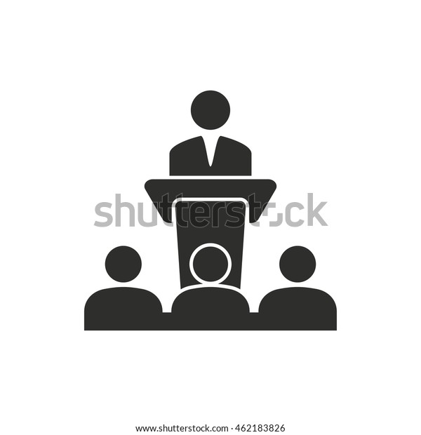 Icône vectorielle de la conférence. Illustration : image vectorielle de ...