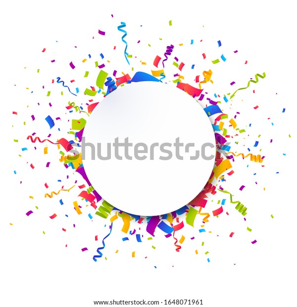 Confetti Background Round Banner Middle Celebration Stock Vector ...