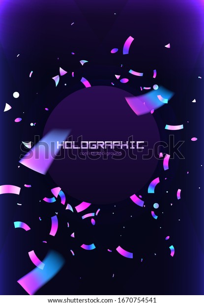 Confetti Flyer Background Colorful Explosion Holographic Stock Vector ...