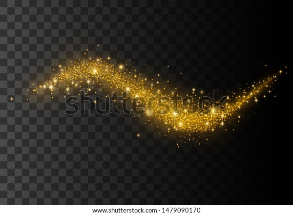 Confetti Glittering Wave Vector Golden Sparkling Stock Vector (Royalty ...