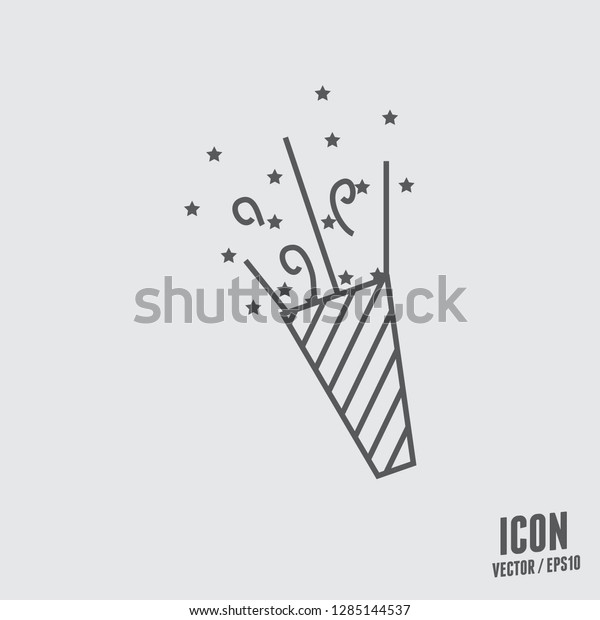 Confetti Popper Iconfirecracker Vector Sign Stock Vector (Royalty Free ...