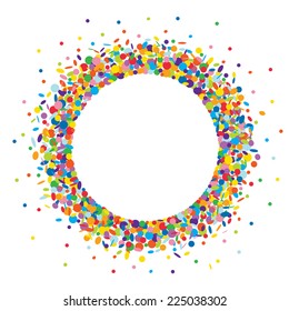 Confetti Round Frame Stock Vector (Royalty Free) 225038302 | Shutterstock