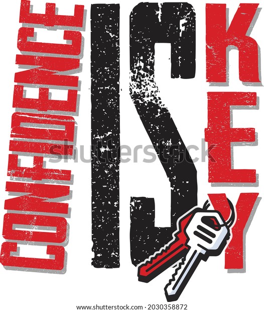 Confidence Key Typography Illustration Printing Stock Vector (Royalty ...