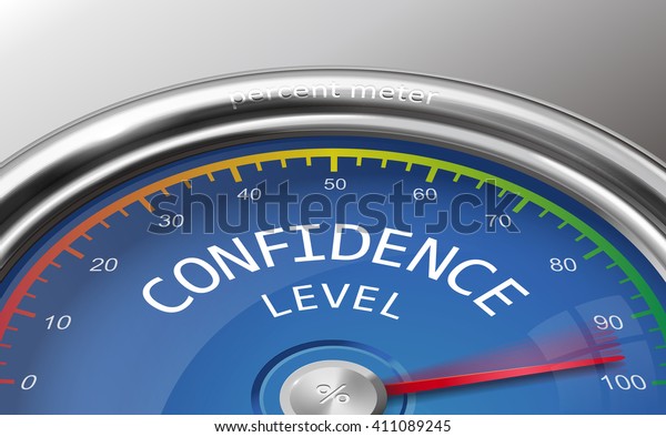 Confidence Level Conceptual 3d Illustration Meter Stock Vector (Royalty ...