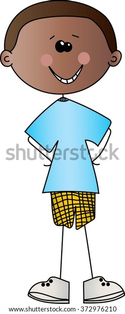 Confident Child Clip Art Stock Vector (Royalty Free) 372976210