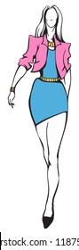 Confident Female Model Walking Forward Stock Vector (Royalty Free ...