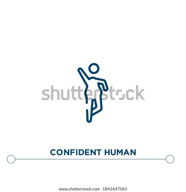 Confident Human Outline Vector Icon Simple Stock Vector (Royalty Free ...