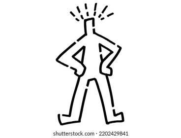 Confident Stick Figure Handdrawn Vector Data Stock Vector (Royalty Free ...