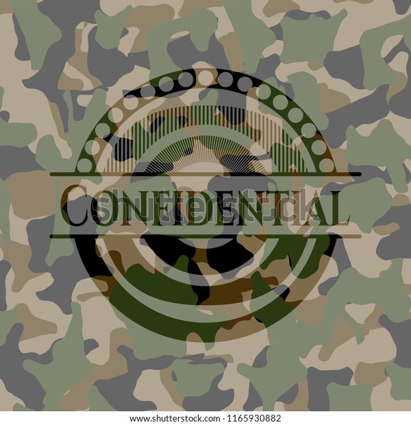 Confidential On Camo Pattern Stock Vector (Royalty Free) 1165930882 ...