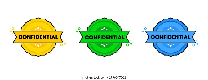 Juego de sellos confidenciales. Vector. Icono: vector de stock (libre ...