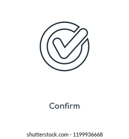 Confirm Concept Line Icon Linear Confirm Stock Vector (Royalty Free ...