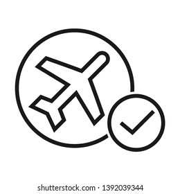 Confirm Flight Simple Line Icon Isolate Stock Vector (Royalty Free ...
