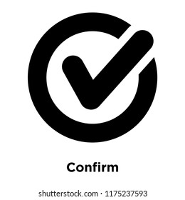 Confirm Icon Vector Isolated On White Stock Vector (Royalty Free ...
