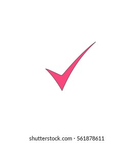 Confirm Pink Vector Icon Black Contour Stock Vector (Royalty Free ...