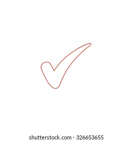 Confirm Red Outline Vector Pictogram On Stock Vector (Royalty Free ...