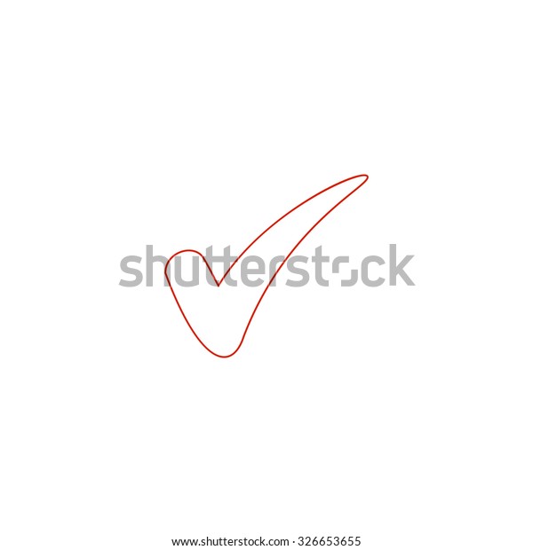 Confirm Red Outline Vector Pictogram On Stock Vector (Royalty Free ...