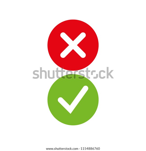 Confirm Yes No Symbol Red Green Stock Vector (Royalty Free) 1154886760 ...
