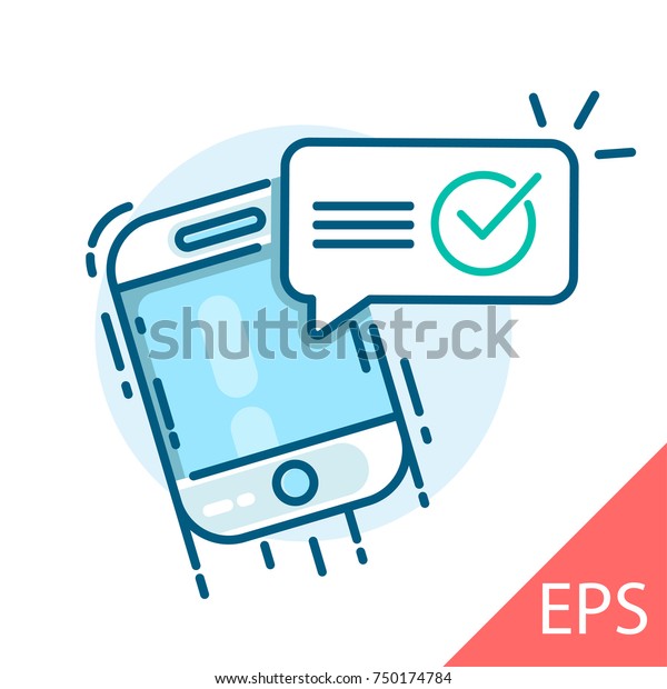 Confirmation By Phone Glyph Icon Tick Stock Vector (Royalty Free) 750174784