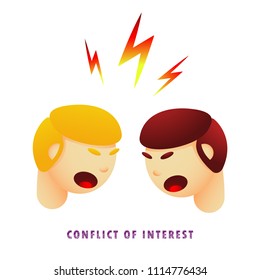 Conflict Interest Vector Illustration Flat Gradient Stock Vector ...