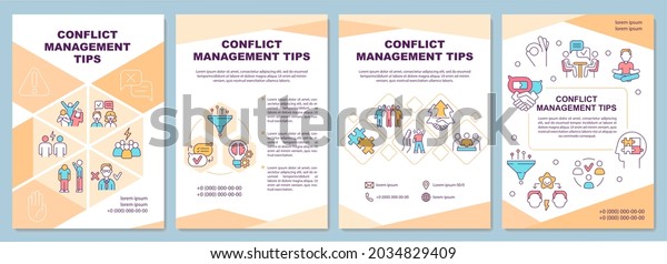 Conflict Management Tips Brochure Template Human Stock Vector (Royalty ...