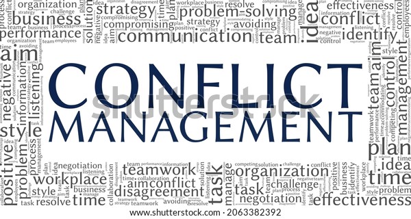 Conflict Management Vector Illustration Word Cloud Stock Vector ...