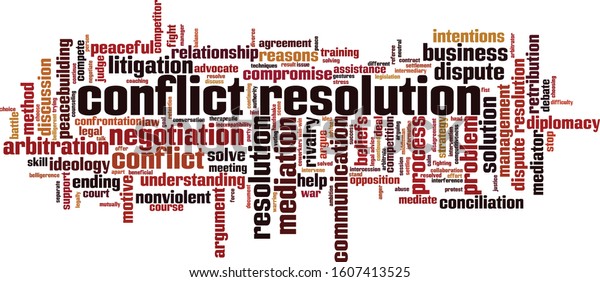 Conflict Resolution Word Cloud Concept Collage Stock Vector (Royalty ...