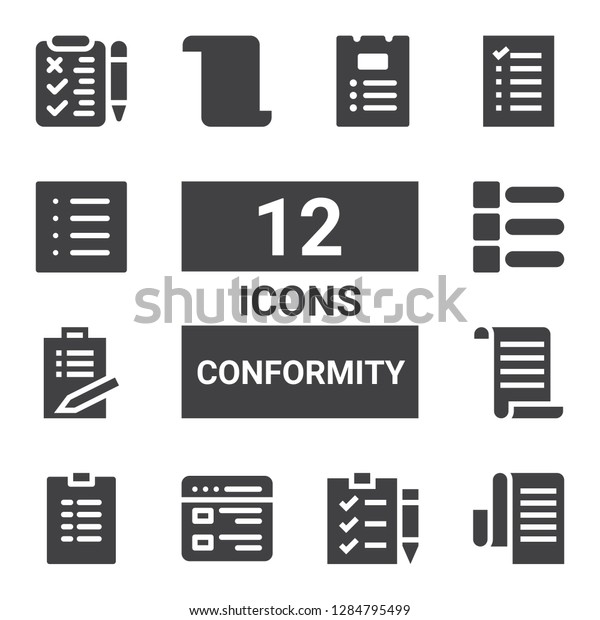 Conformity Icon Set Collection 12 Filled Stock Vector (Royalty Free ...