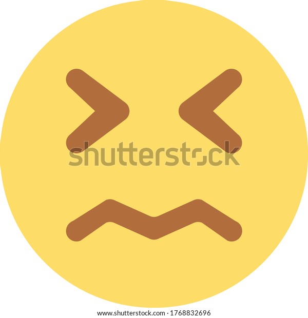 Confounded Face Disturbed Feed Emoji Emoticon Stock Vector (Royalty ...