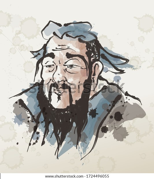 Confucius Ancient China Philosopher Thinker Stock Vector (Royalty Free ...