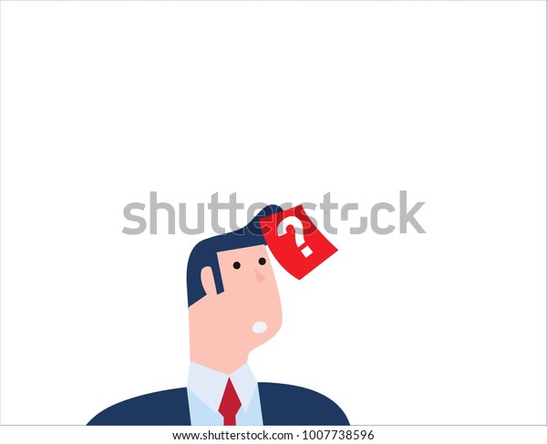 Confused Businessman Thinking Question Mark On Stock Vector (Royalty ...