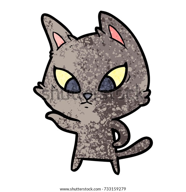 Confused Cartoon Cat Stock Vector (Royalty Free) 733159279