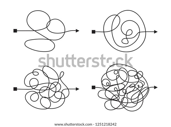Confused Complicated Way Scribbled Path Chaos Stock Vector (Royalty ...