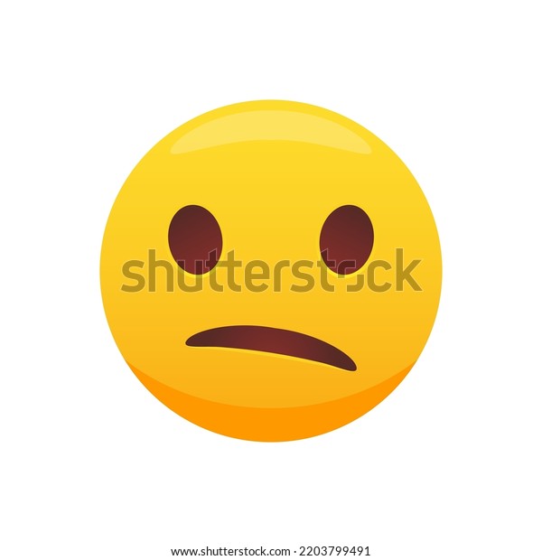 Confused Emoji Nonplussed Emoticon Vector Illustration Stock Vector ...
