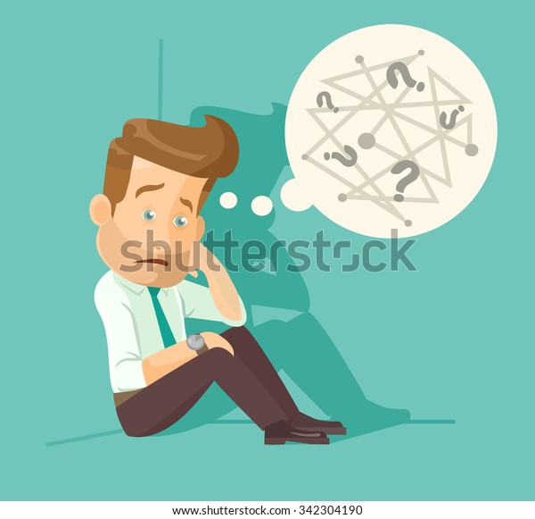 Confused Employee Vector Flat Illustration Stock Vector (Royalty Free ...