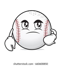 Confused Face Baseball Cartoon Character Stock Vector (Royalty Free ...
