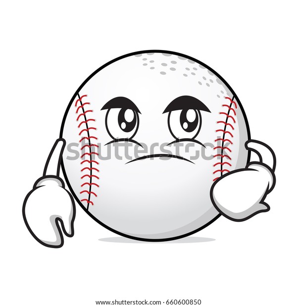 Confused Face Baseball Cartoon Character Stock Vector (Royalty Free ...