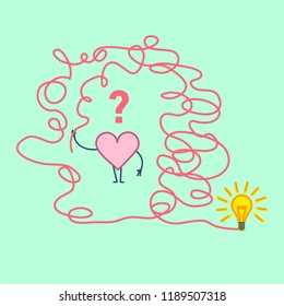 Confused Heart Vector Concept Illustration Love Stock Vector (Royalty ...