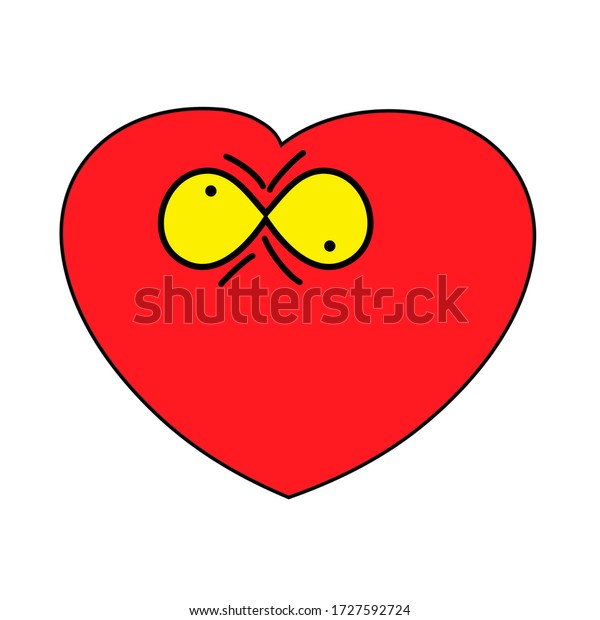 Confused Heart Vector Heart Icon Funny Stock Vector (Royalty Free ...