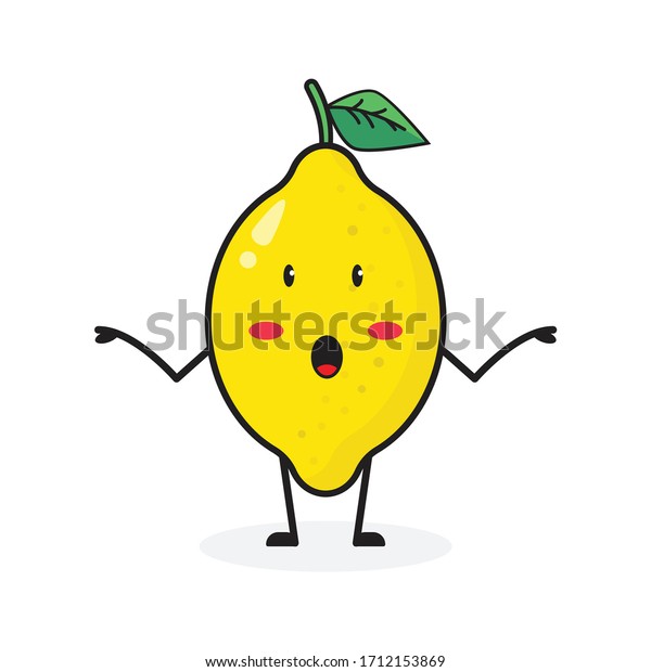 Confused Lemon Fruit Cute Character Mascot Stock Vector (Royalty Free ...