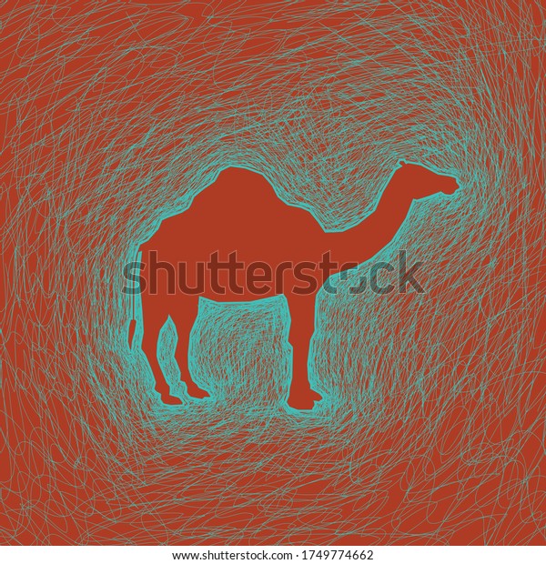 Confused Line Camelcamel Shape Blue Linetangled Stock Vector (Royalty ...