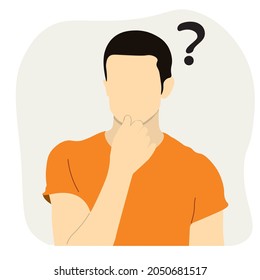 Confused Man Aesthetic Flat Vector Man Stock Vector (Royalty Free ...