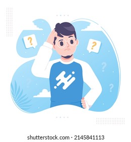 Confused Man Gesture Character Design Stock Vector (Royalty Free ...