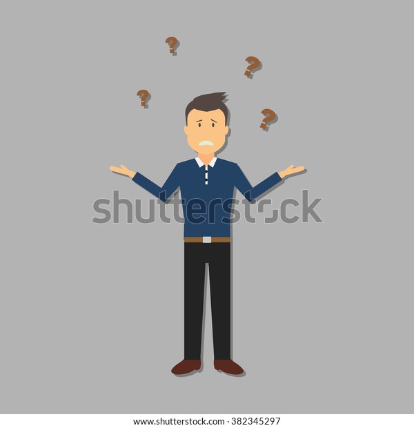 Confused Man Vector Cartoon Characters Stock Vector (Royalty Free ...