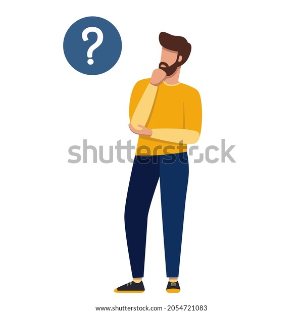 Confused Person Looking Question Mark Man Stock Vector (Royalty Free ...