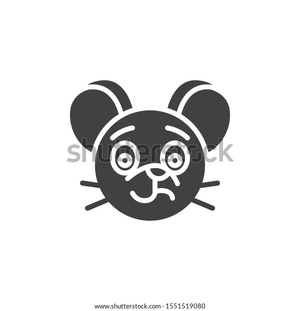 Confused Rat Emoticon Vector Icon Filled Stock Vector (Royalty Free ...