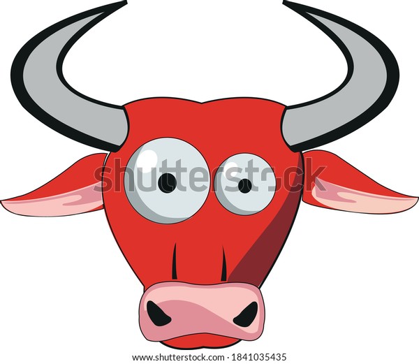 Confused Red Headed Bull Stock Vector (Royalty Free) 1841035435 ...