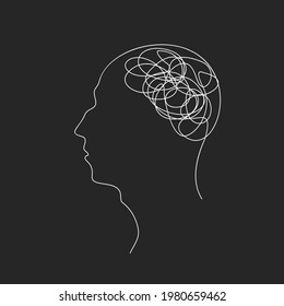 Confusion Head Continuous One Line Drawing Stock Vector (Royalty Free ...
