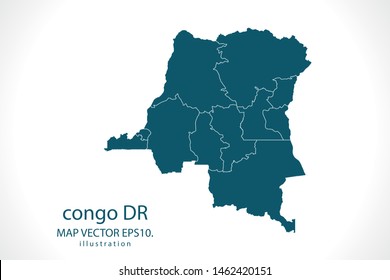 Congo Dr Map High Detailed On Stock Vector (Royalty Free) 1462420151 ...